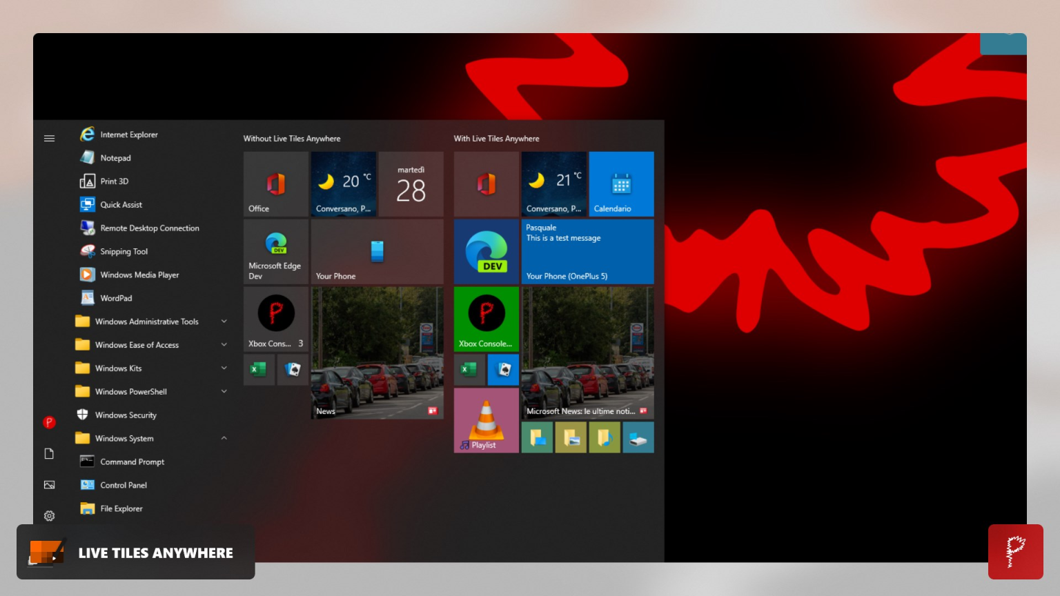 Live Tiles Anywhere • Pasqui industry